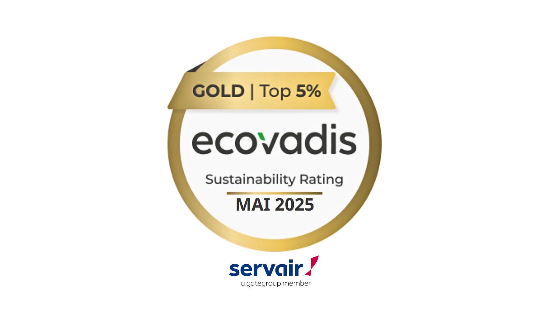 servair achieves Gold rating from EcoVadis, reinforcing its commitment to sustainable excellence ...